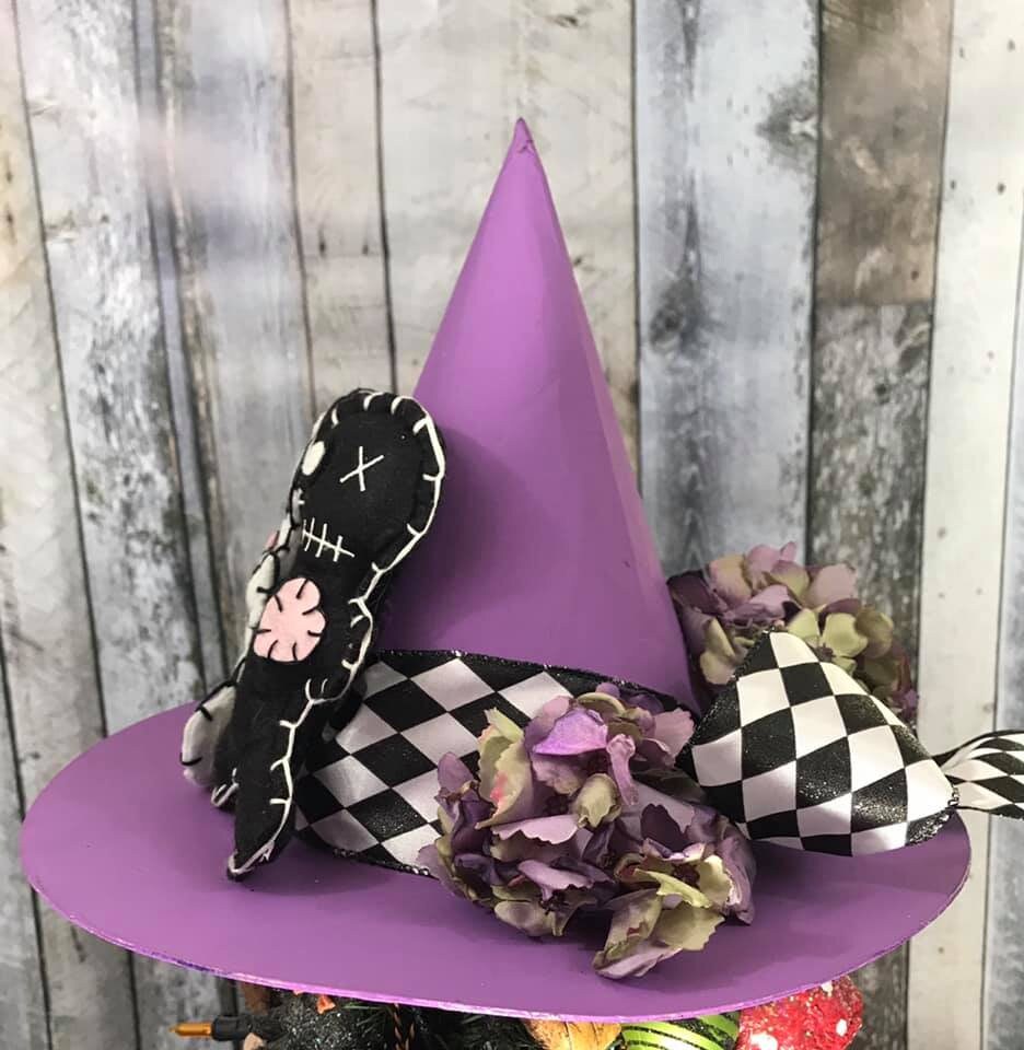 LARGE SIZE Limited Edition Voodoo Halloween Witch Hat, Tree Topper ...