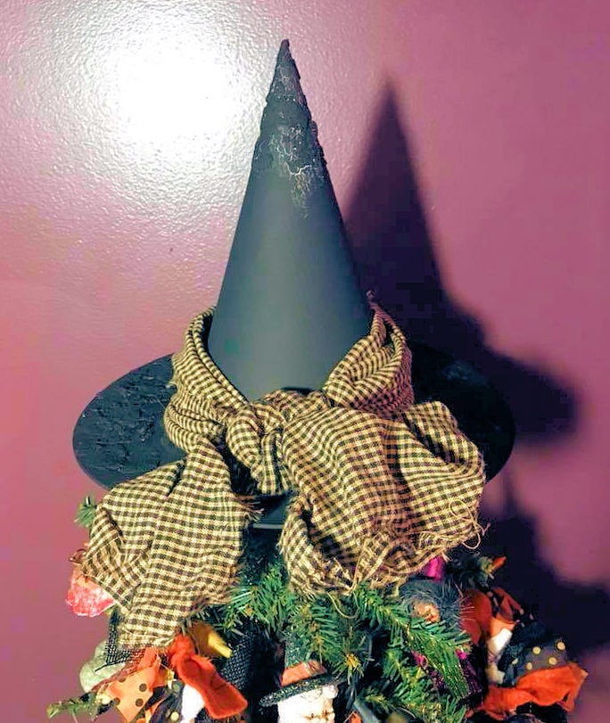 Primitive Tree Topper Witch Hat,Primitive Witch Hat,Fall Garden Witch ...