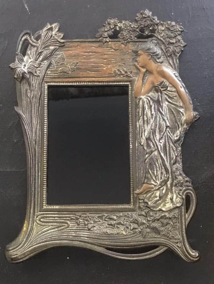 Vintage Scrying Mirror, Art Nouveau, Antique Art Deco Scrying Mirror ...