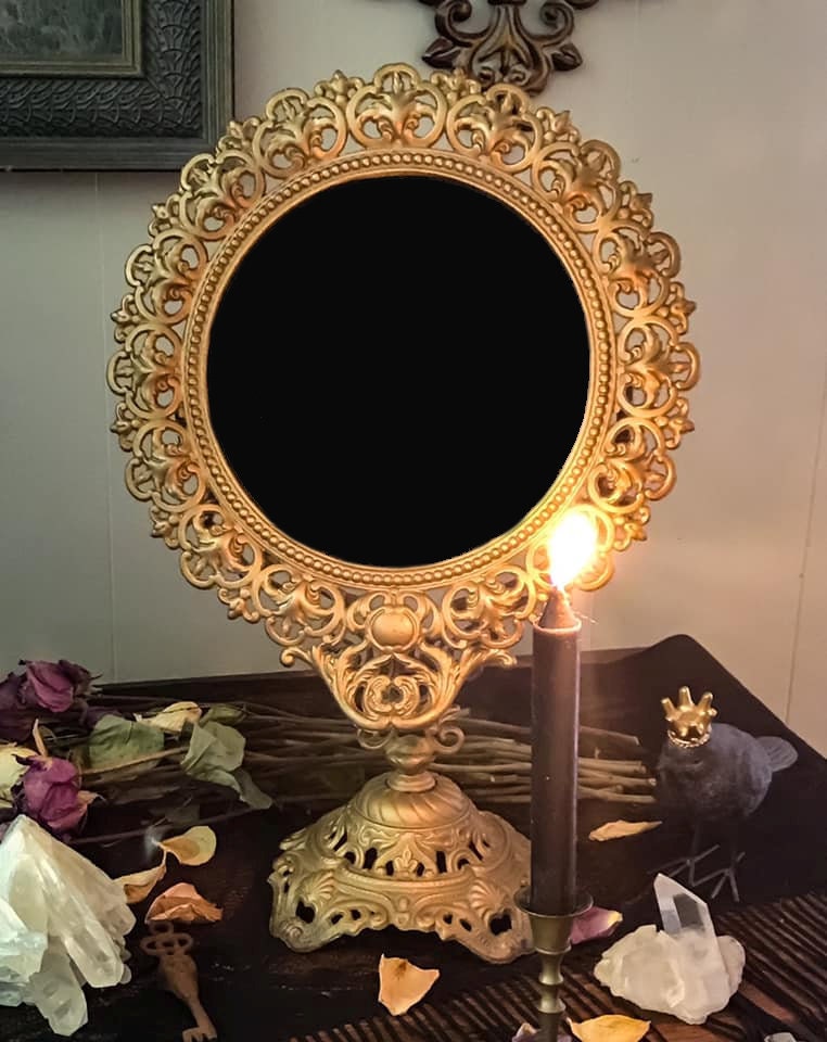 Payment 2 for Adrianne Extra Large Vintage Cast Iron Scrying Mirror ...