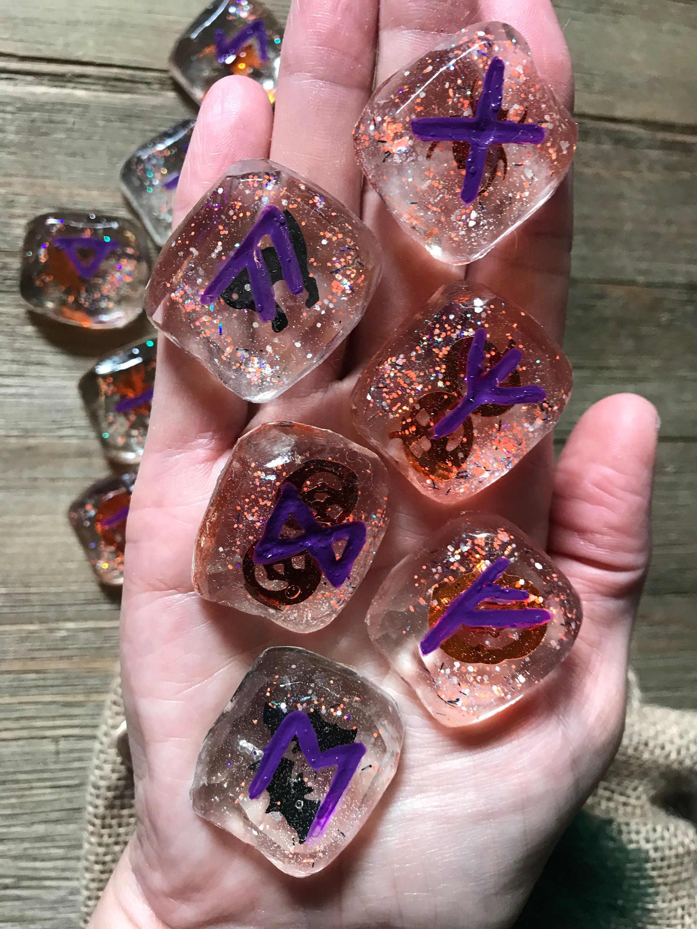 Rune stones set, Limited edition Halloween runes, Elder futhark rune ...