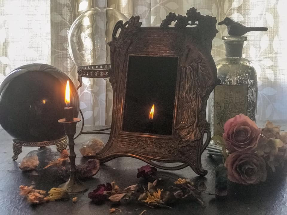 Vintage Scrying Mirror, Art Nouveau, Antique Art Deco Scrying Mirror ...