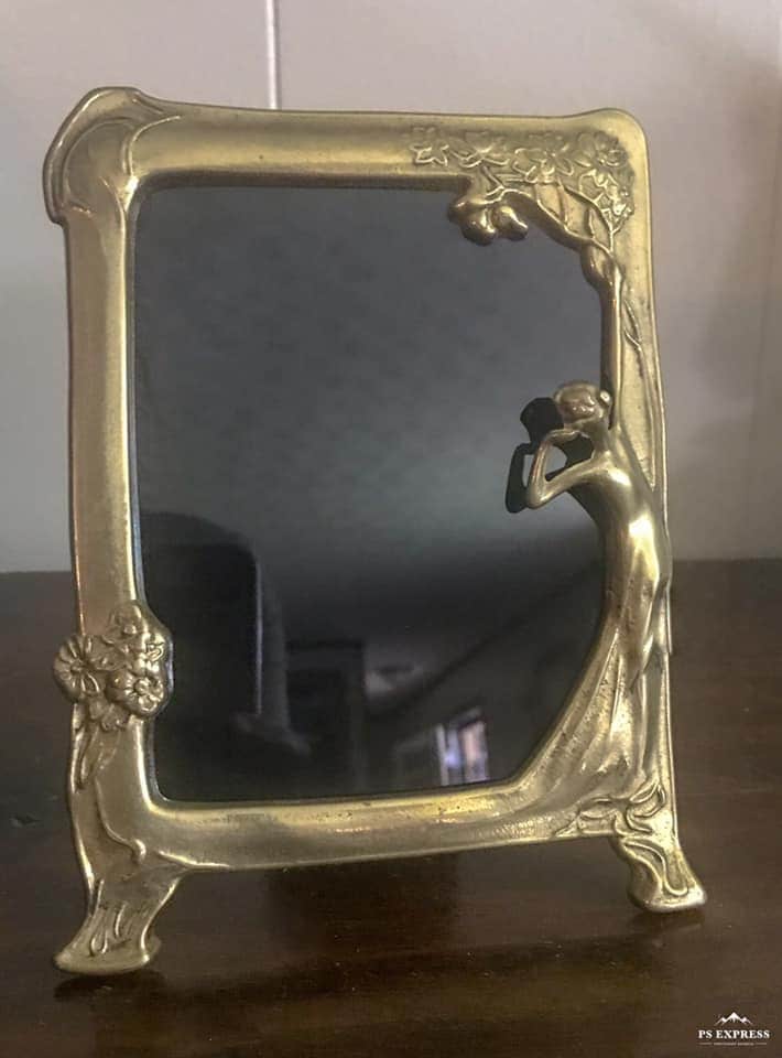 Victorian Maiden Scrying Mirror, Art Nouveau Mirror, Witch's Glass ...