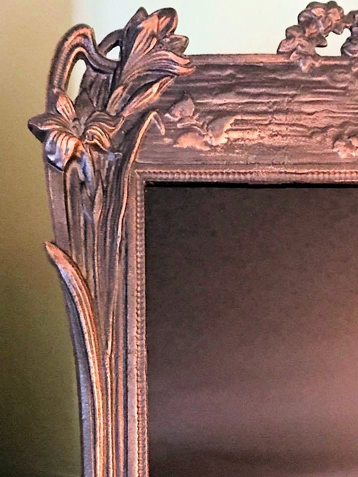 Large cast iron scrying mirror #2, art nouveau scrying mirror, witch's ...