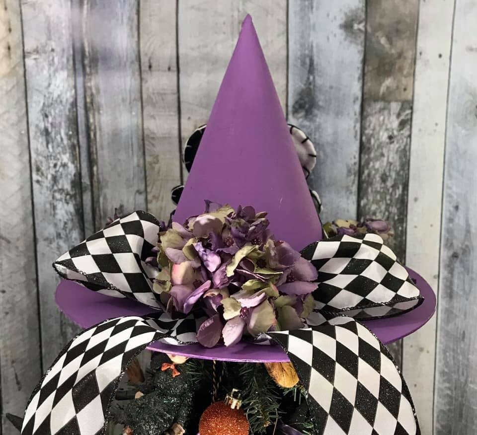 LARGE SIZE Limited Edition Voodoo Halloween Witch Hat, Tree Topper ...