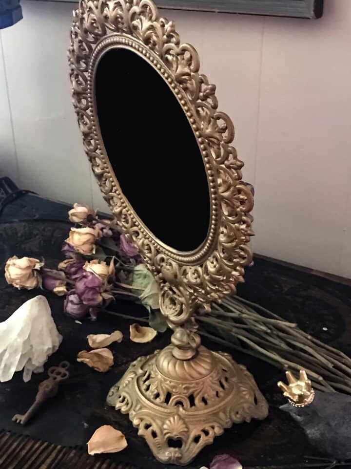 Payment 2 for Adrianne Extra Large Vintage Cast Iron Scrying Mirror ...