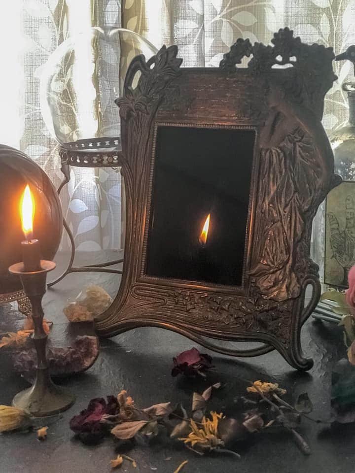 Vintage Scrying Mirror, Art Nouveau, Antique Art Deco Scrying Mirror ...
