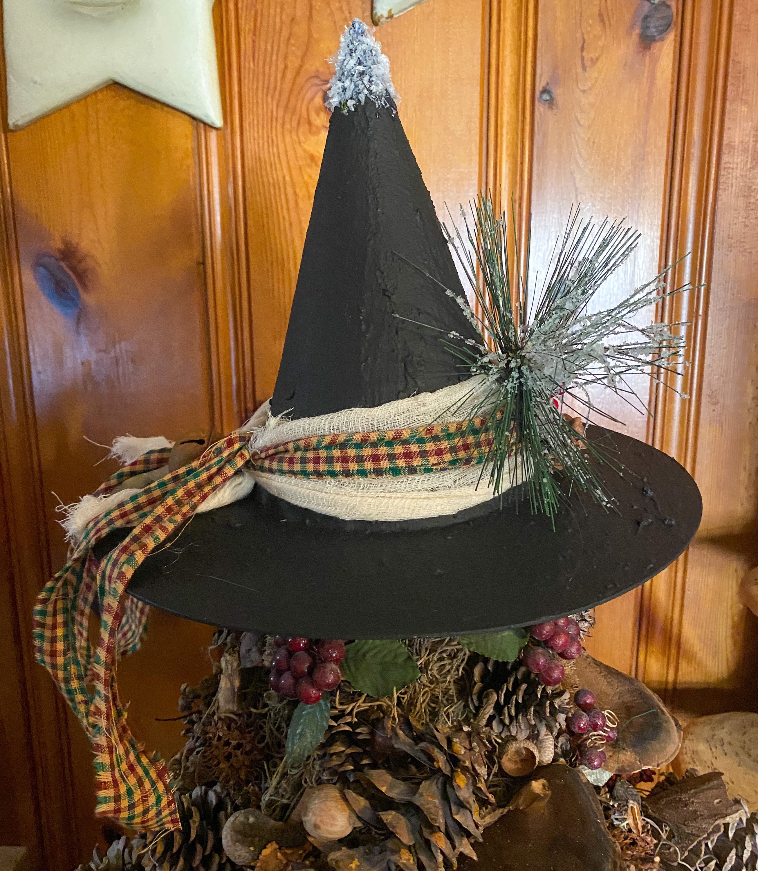 Limited Edition Snowy Yuletide Witch Hat, Tree Topper, Glittery Witch ...