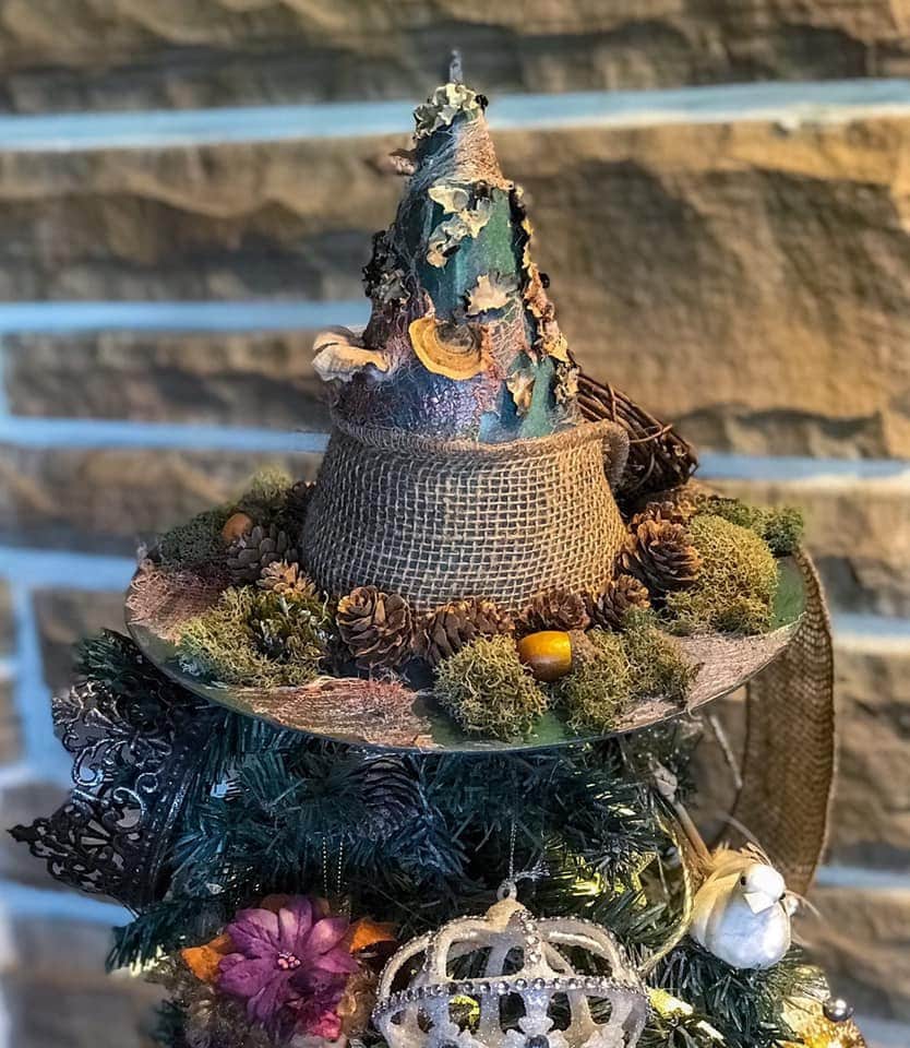 Summer Tree Topper, Black Hat Society,Primitive Witch Hat with ...