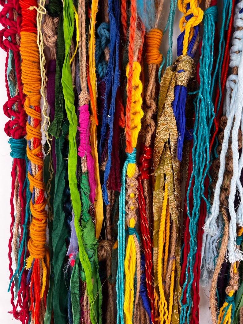 Macrame Chakra Wall Hanging: Boho Woven Tapestry, Yoga Decor (37" W X ...