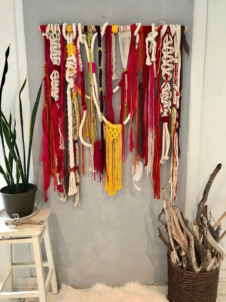 Vibrant Earth Hues Macrame Woven Wall Hanging Statement Piece - Etsy