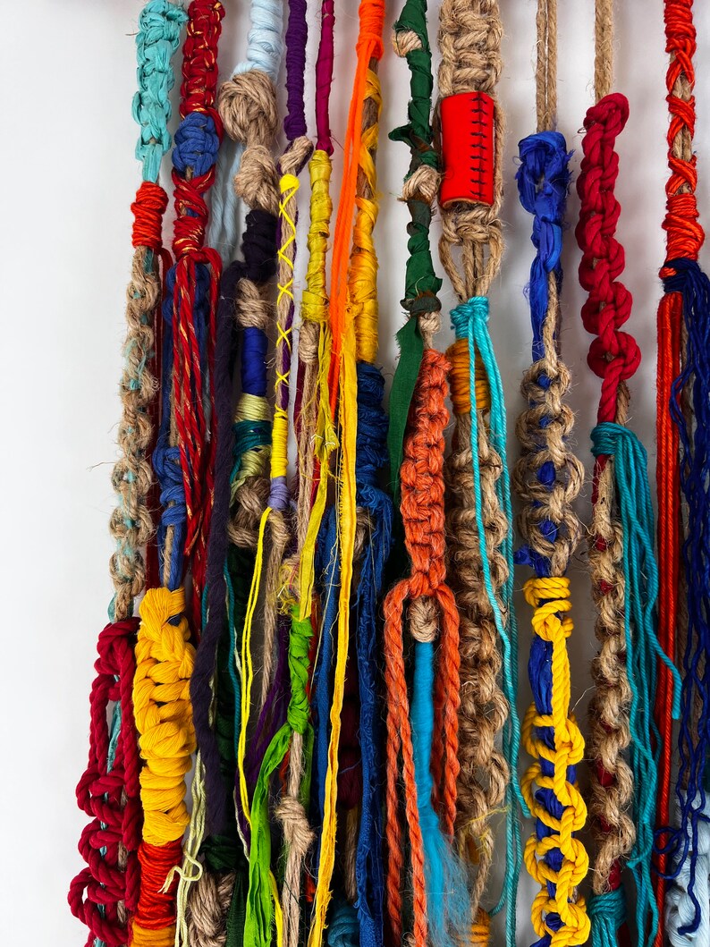 Macrame Chakra Wall Hanging: Boho Woven Tapestry, Yoga Decor (37" W X ...
