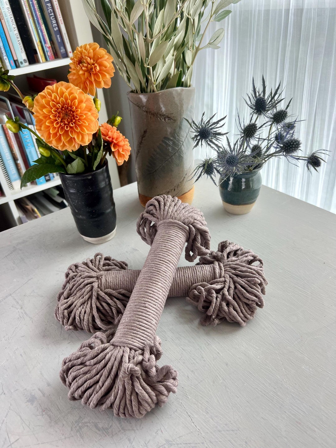 4mm Single Strand Recycled Cotton Rope Bundles Macrame Rope DIY Plant ...