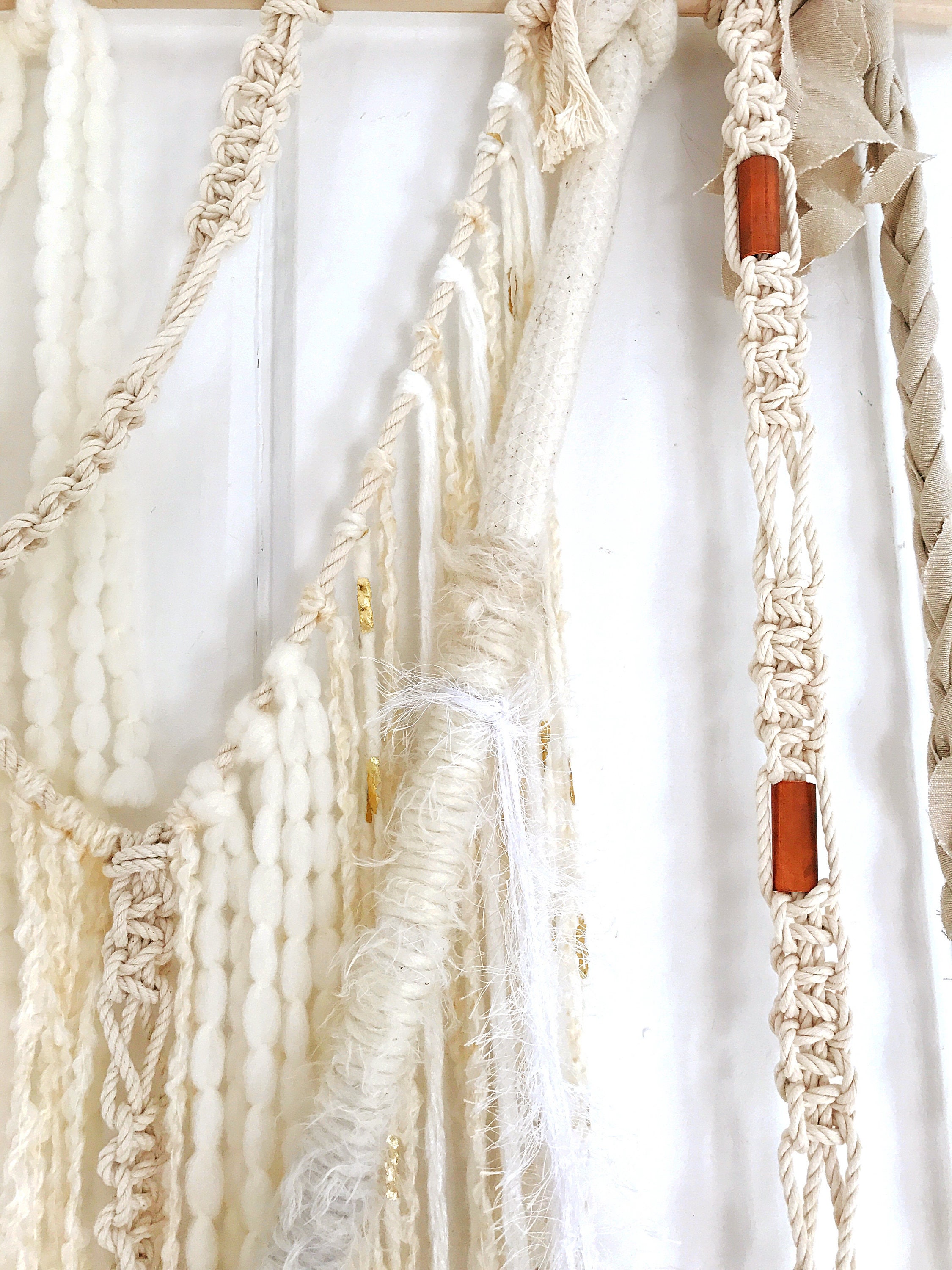 White Macrame Woven Macrame Wall Hanging Weaving - Etsy