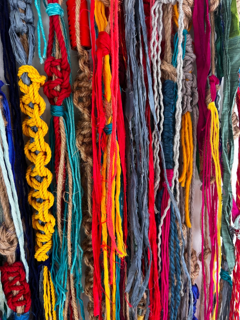 Macrame Chakra Wall Hanging: Boho Woven Tapestry, Yoga Decor (37" W X ...