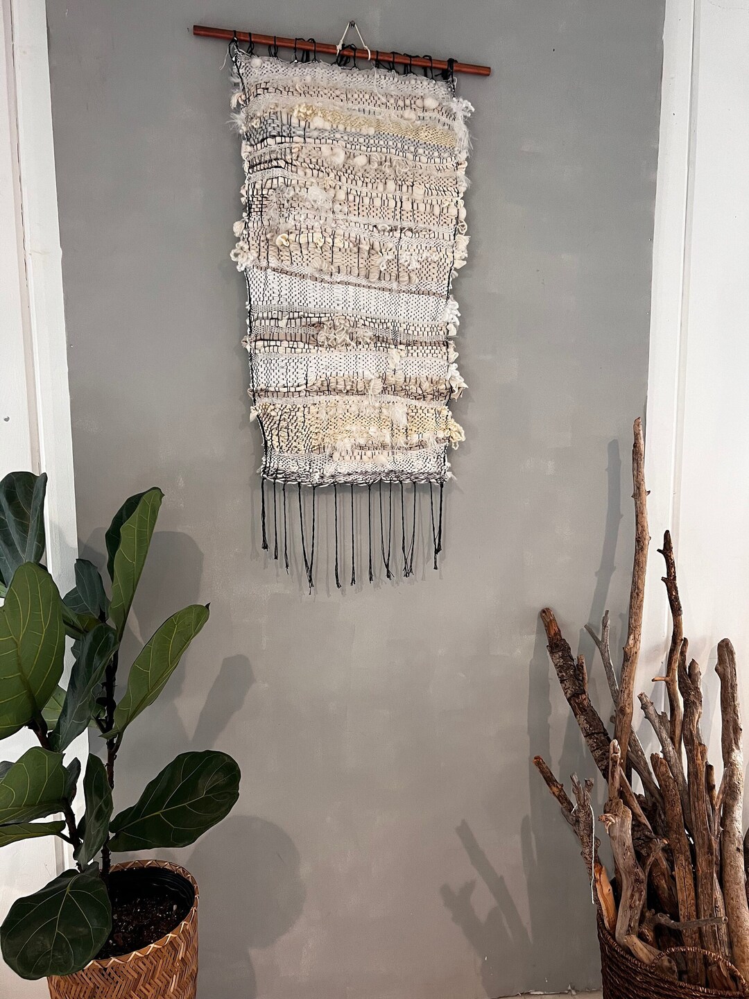 Ivory Weaving/boho Art/handmade Woven Wall Hanging/tapestry - Etsy
