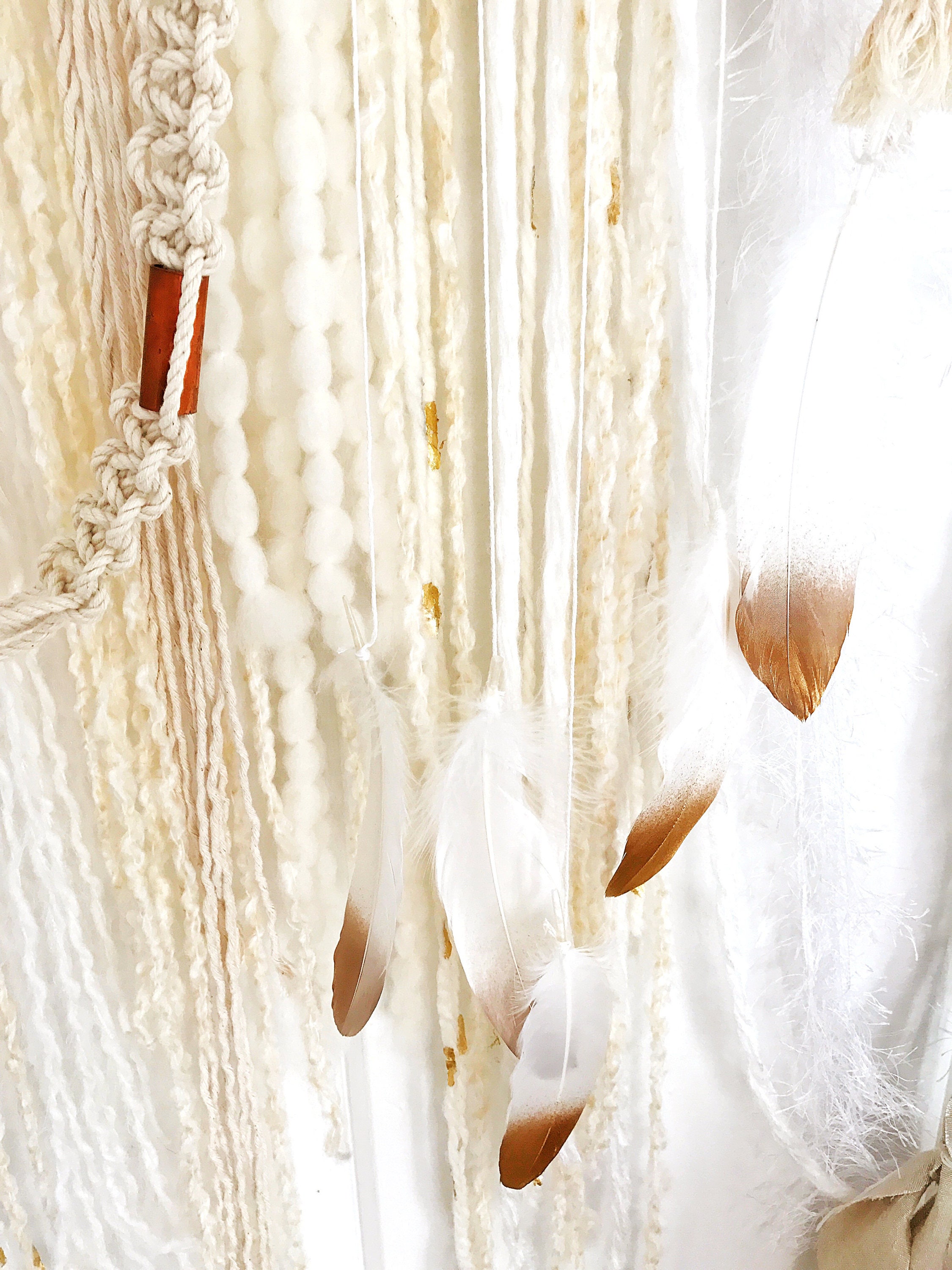 White Macrame Woven Macrame Wall Hanging Weaving - Etsy