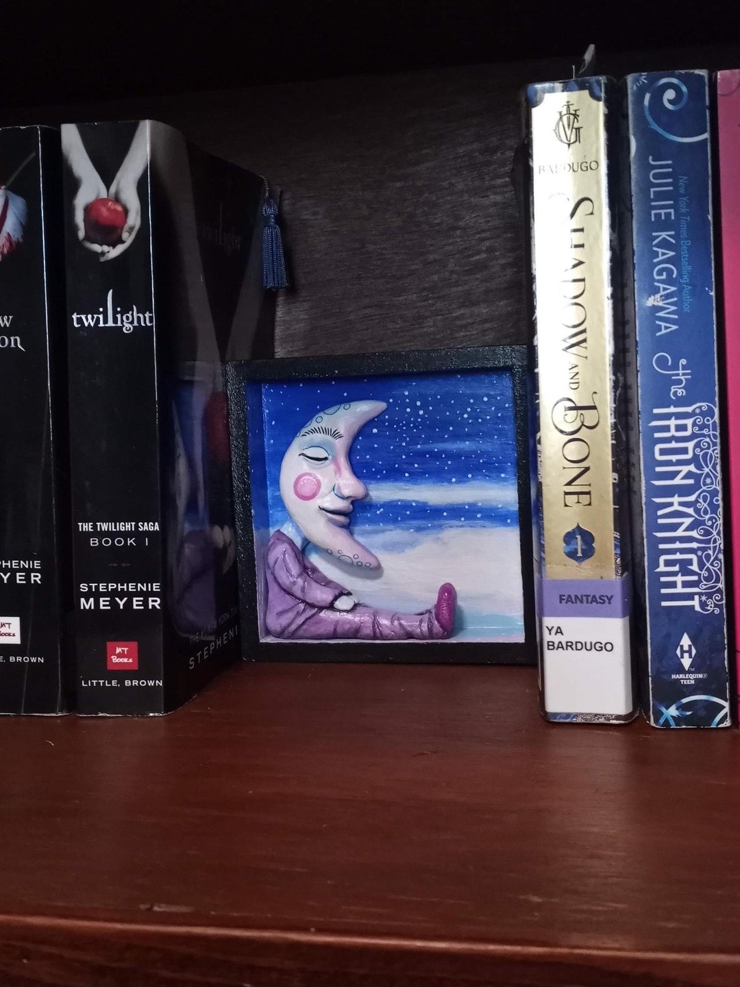 Sleepy Moon Shadow Box, Mixed Media, Wall Decor, Office or Cubicle ...