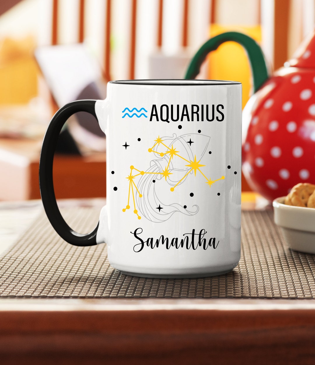 Personalized Aquarius Mug Aquarius Constellation Coffee Mug Aquarius ...