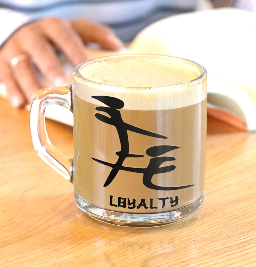Chinese Symbol Loyalty Glass Mug Glass Coffee Mug Anniversary Gift ...