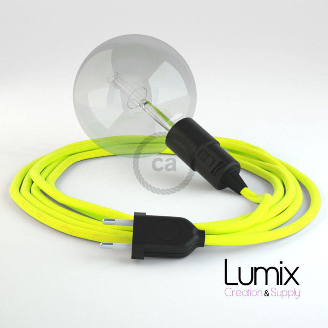Portable Lamp With Bakelite Socket, Very Flexible Textile Cable, Neon ...