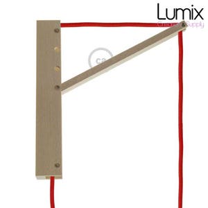 Adjustable Wooden Wall Mounting System for Portable Lamp Stem for ...
