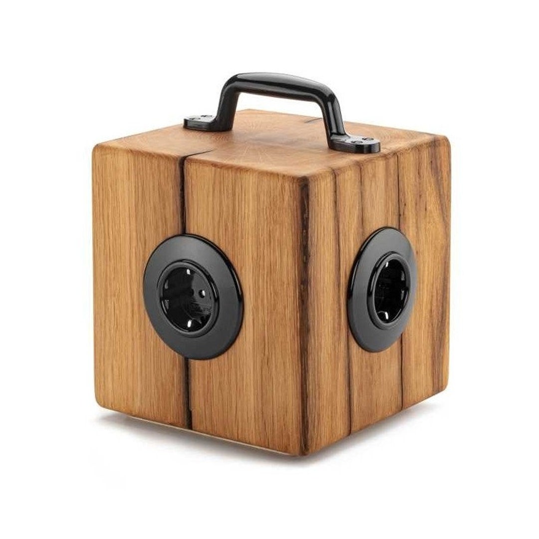 Power Strip in Solid Oak 3 Outlets Available in Bakelite Red Textile ...