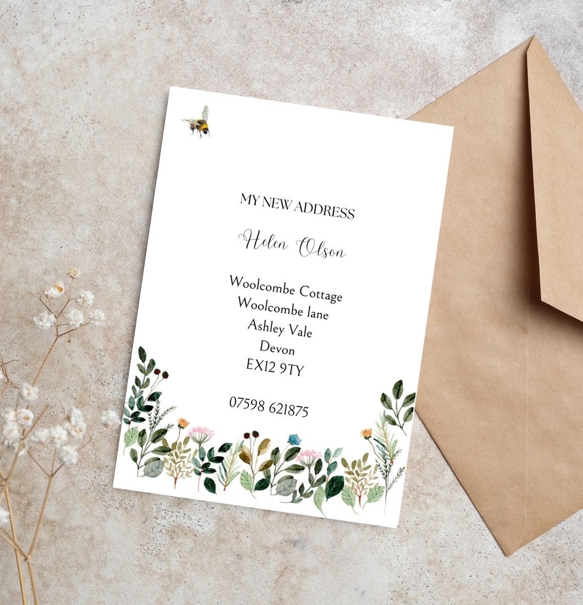 New Address Cards With Envelopes,we've Moved House,change of Address ...