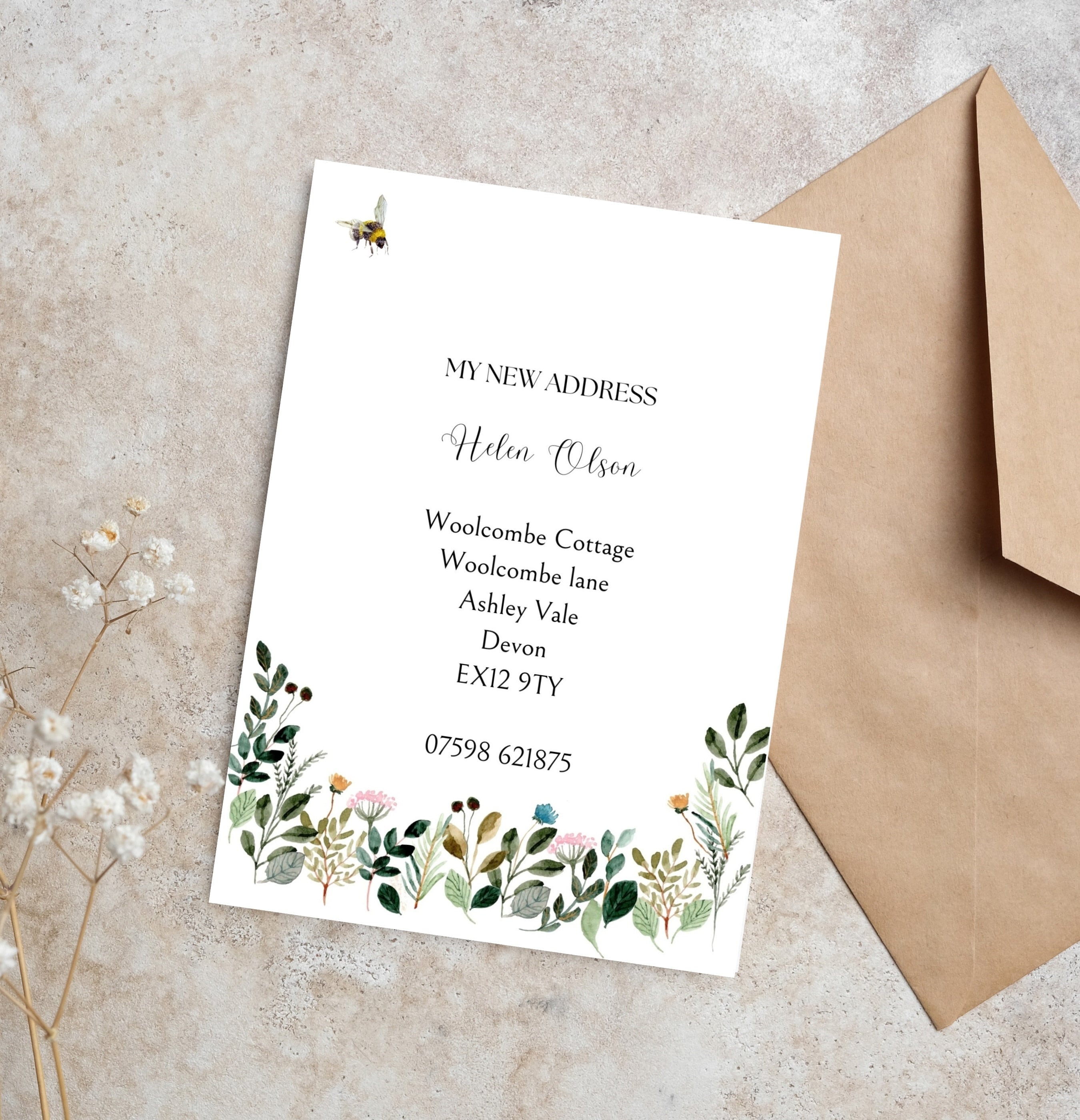 New Address Cards With Envelopes,we've Moved House,change of Address ...