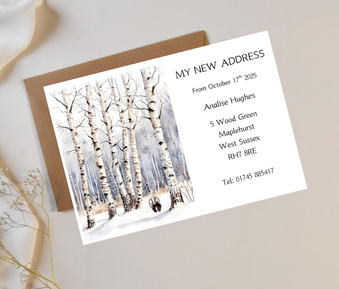 New Address Cards With Envelopes Personalised We've Moved House Change ...
