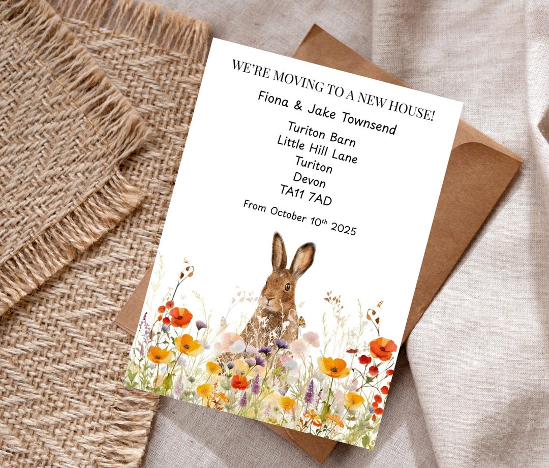 New Address Cards and Envelopes Personalised Change of Address Cards ...