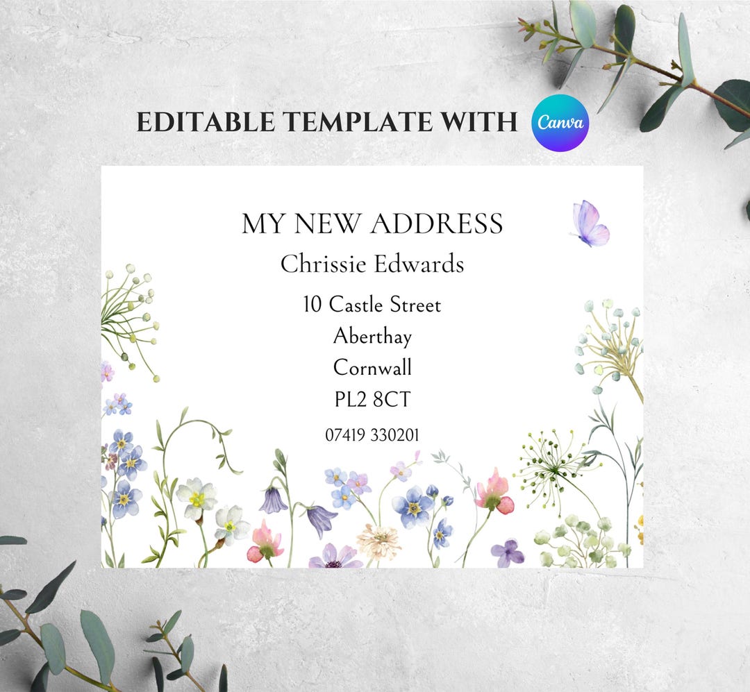 Editable Change of Address Template,digital Download New Address ...