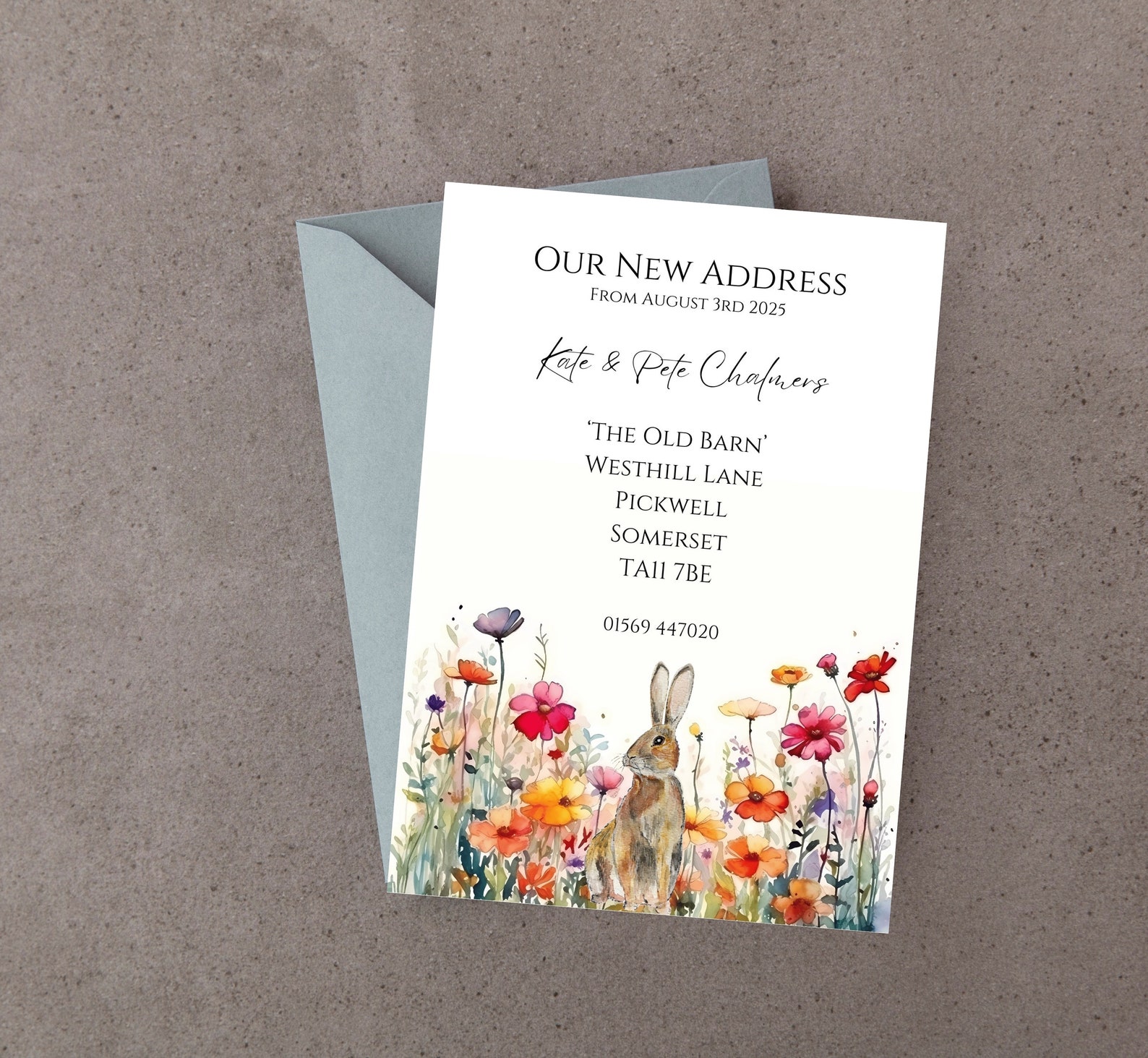Change of Address Cards and White Envelopes,personalised New Address ...