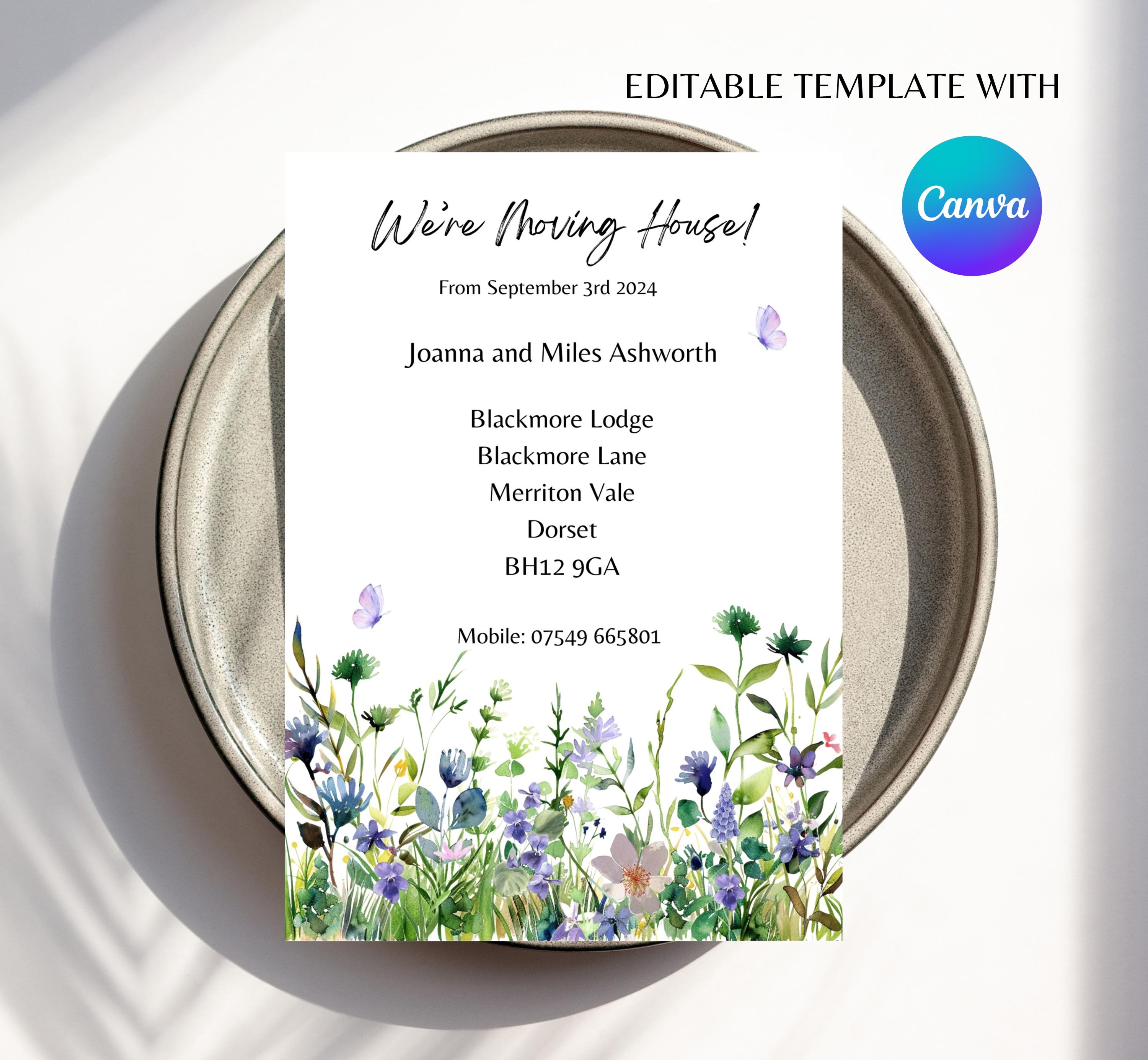 Editable Change of Address Template,digital Download New Address ...