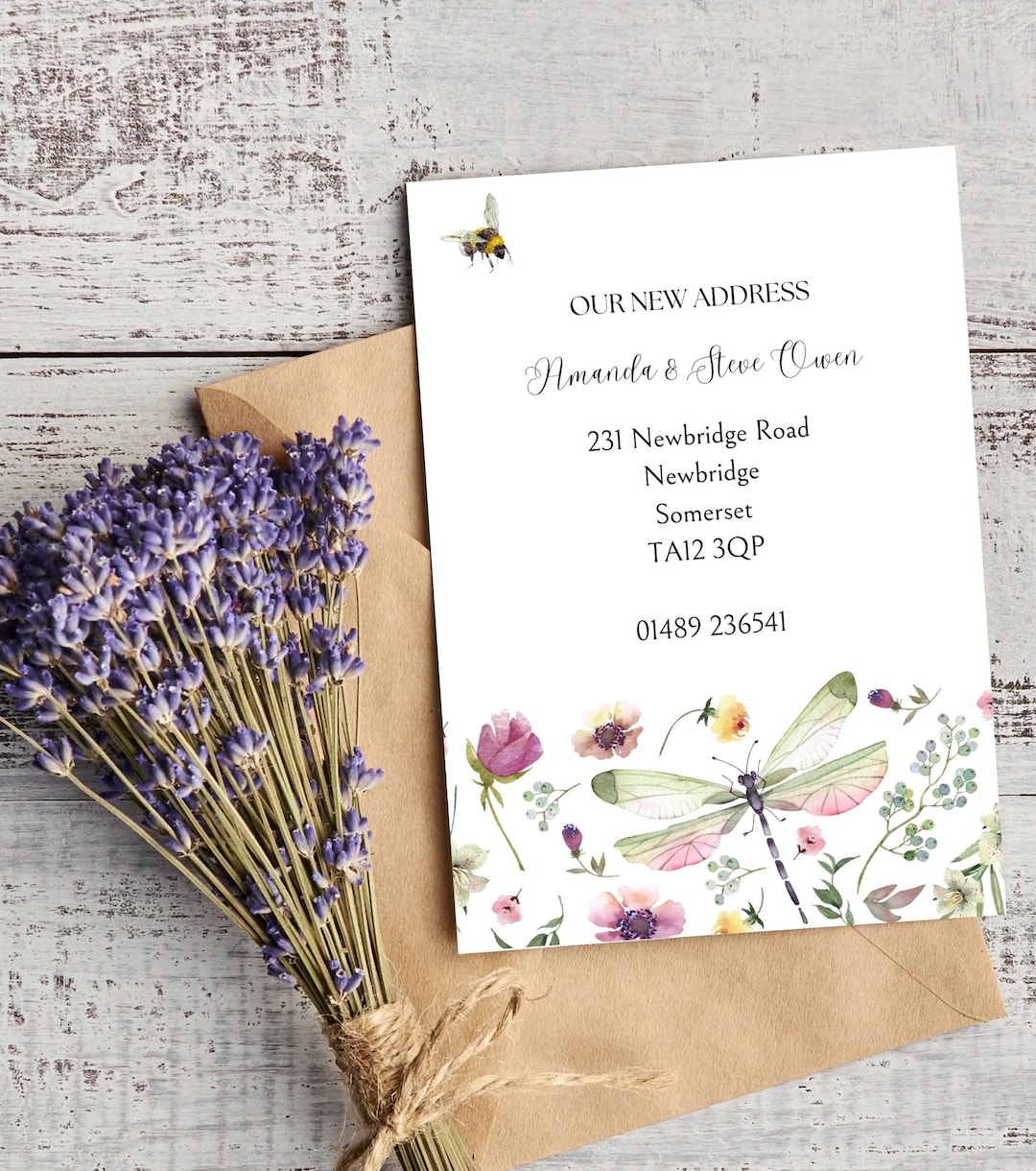 New Address Cards With Envelopes,we've Moved House,change of Address ...