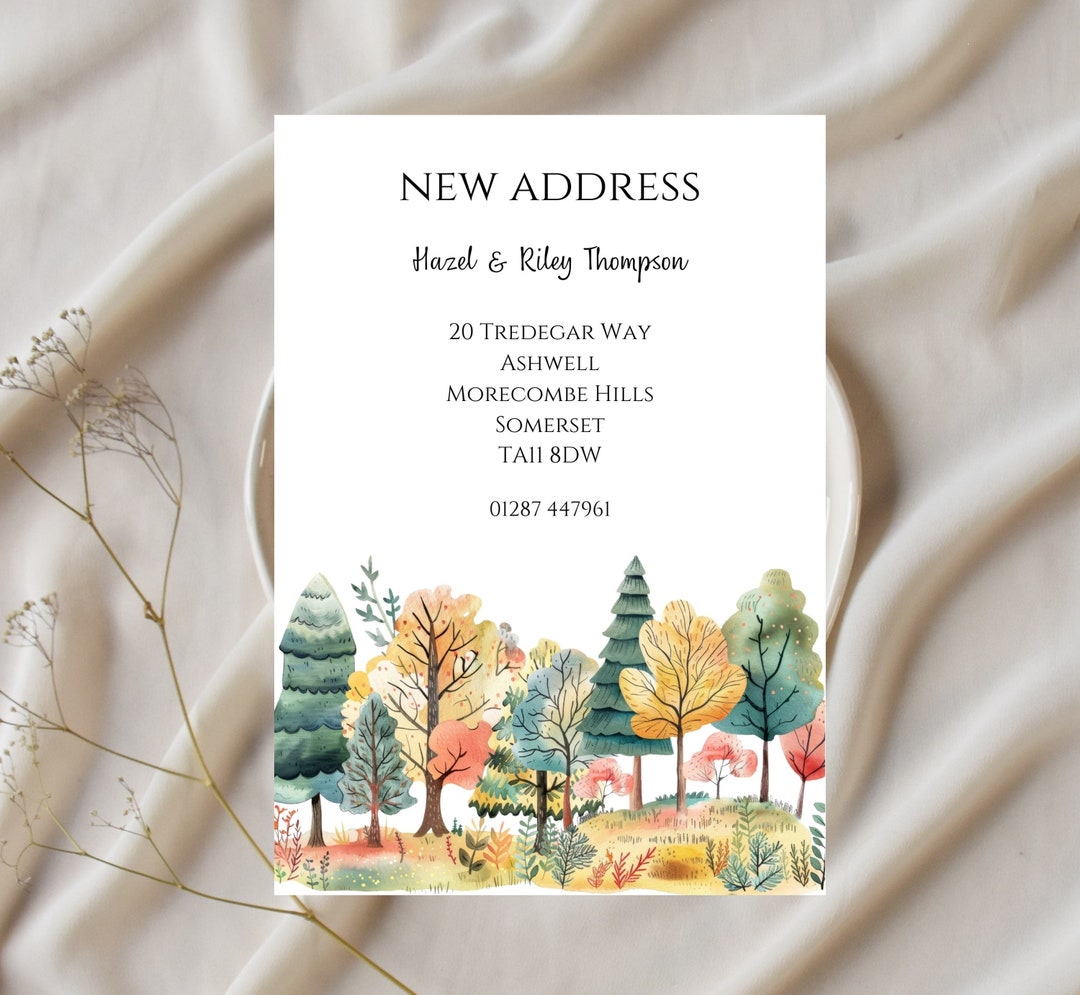 New Address Cards and Envelopes,personalised Change of Address Card ...
