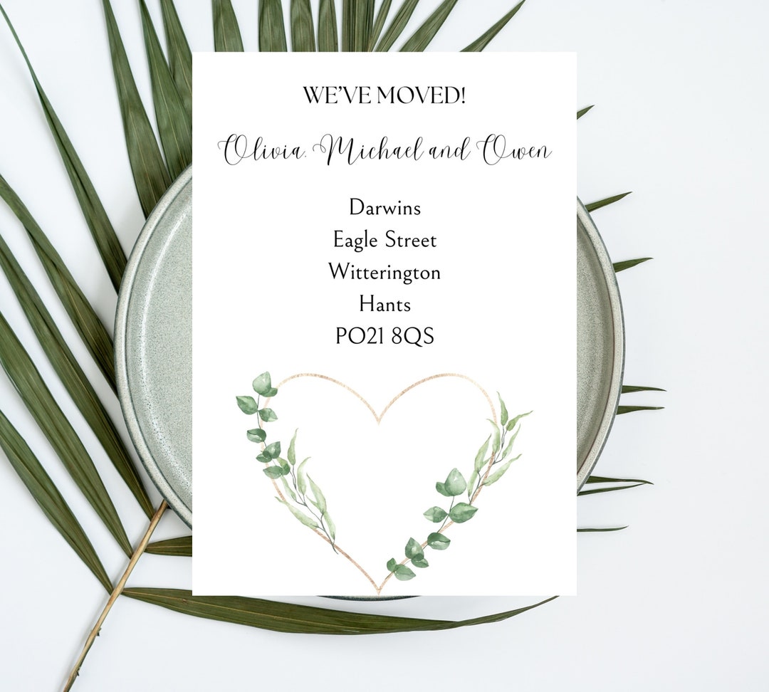 Personalised New Address Moving Cards and Envelopes,change of Address ...