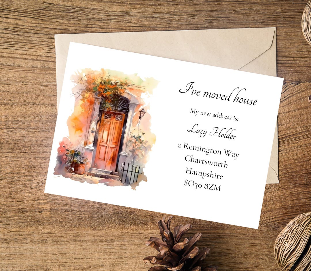Personalised Address Change Cards and Envelopes,autumn Change of ...
