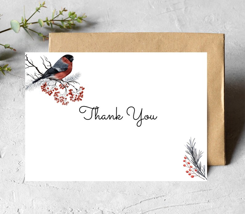 Bird Lovers Thank You Card Pack,instant Download Thank You Cards,robin ...