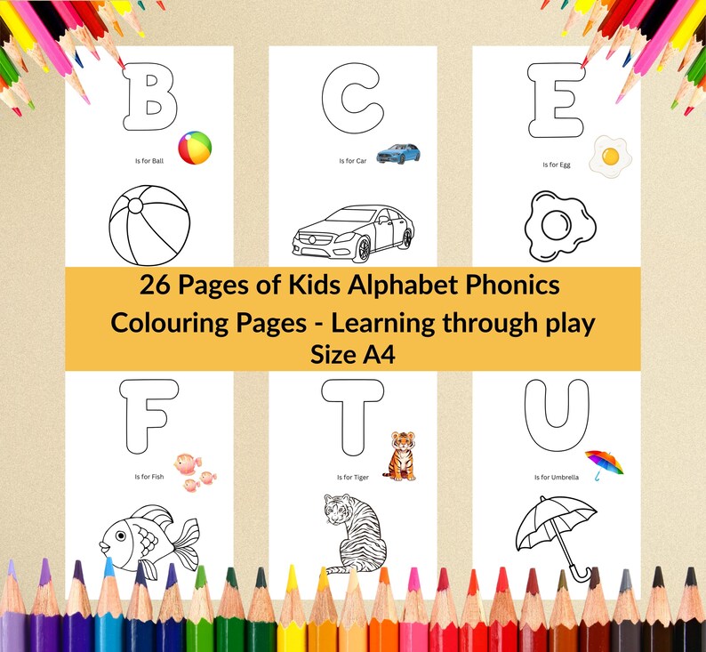 Printable Alphabet Phonics Colouring Pages for Early Learning Toddlers ...