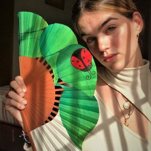 Spain Fan/hand Painted Fan/flamenco Fan/hand Fan/wedding Fan/wood Fan ...