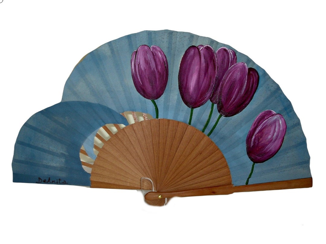 Spain Fan/hand Painted Fan/flamenco Fan/hand Fan/spain Hand Fan/wood ...