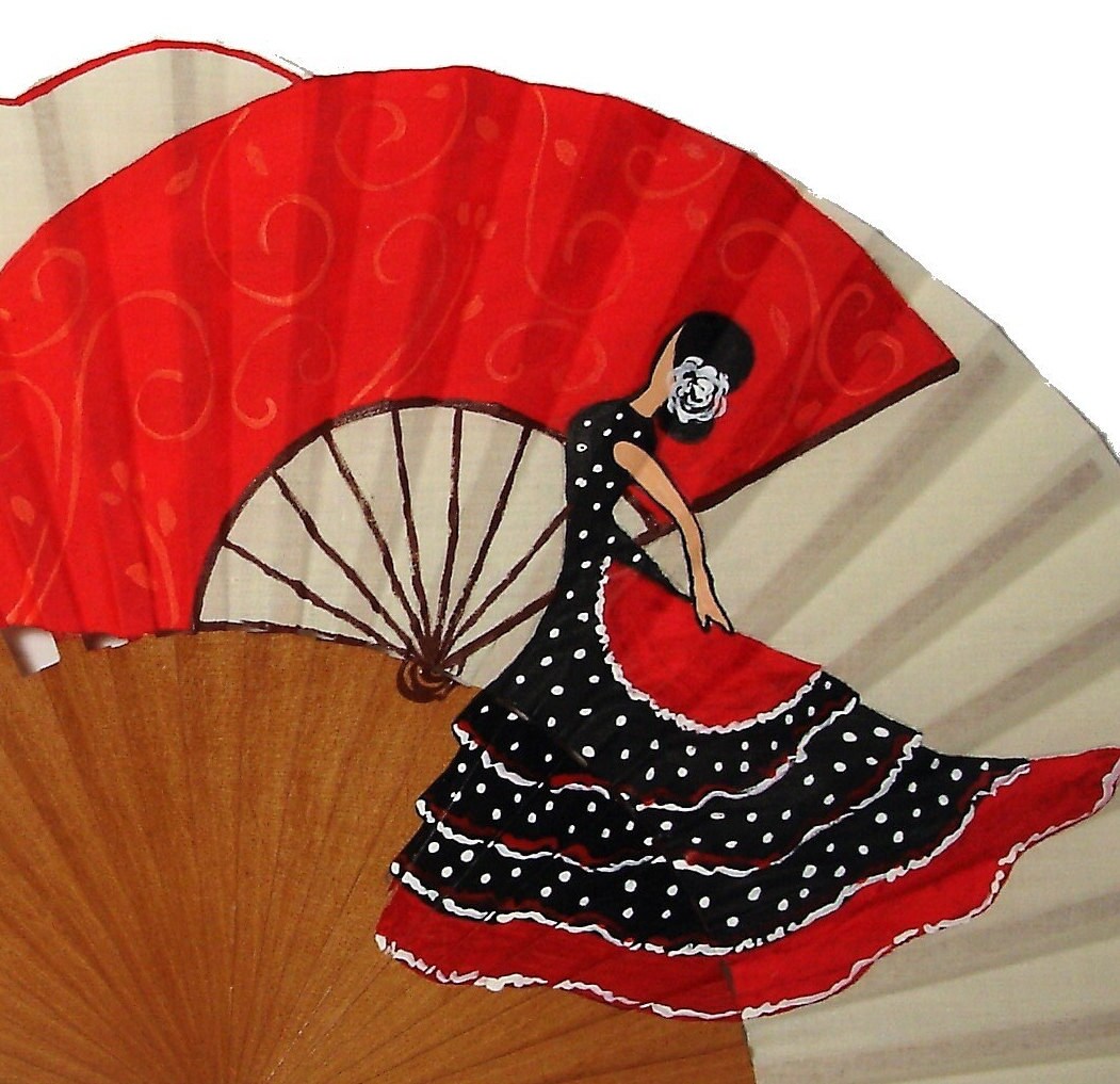 Flamenco Fan/spain Fan/hand Painted Fan/flamenco Style Fan/wood Fan ...