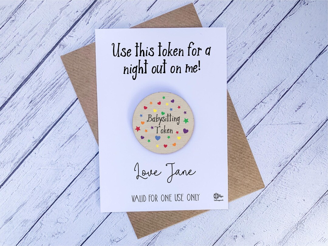 Babysitting Token, IOU Gift, Night Out Token, Babysitting Voucher ...