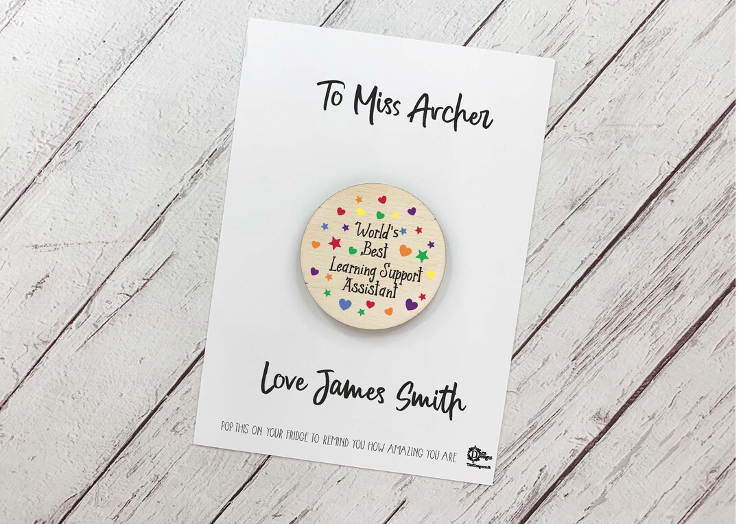 Learning Support Assistant Gift /wooden Magnet for World's Best ...