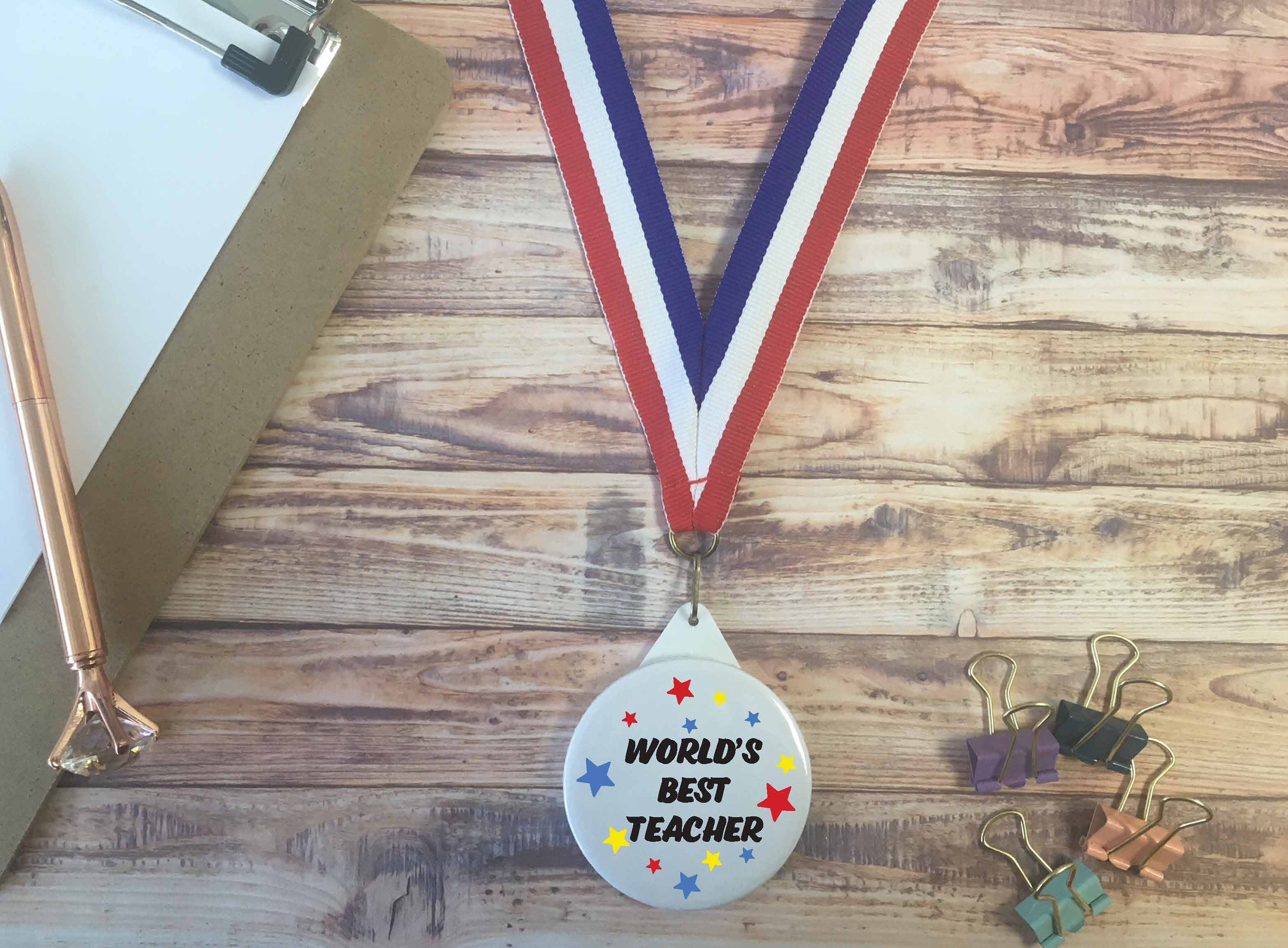 World's Best Teacher / Medal Prize Award Lanyard Badge End | Etsy