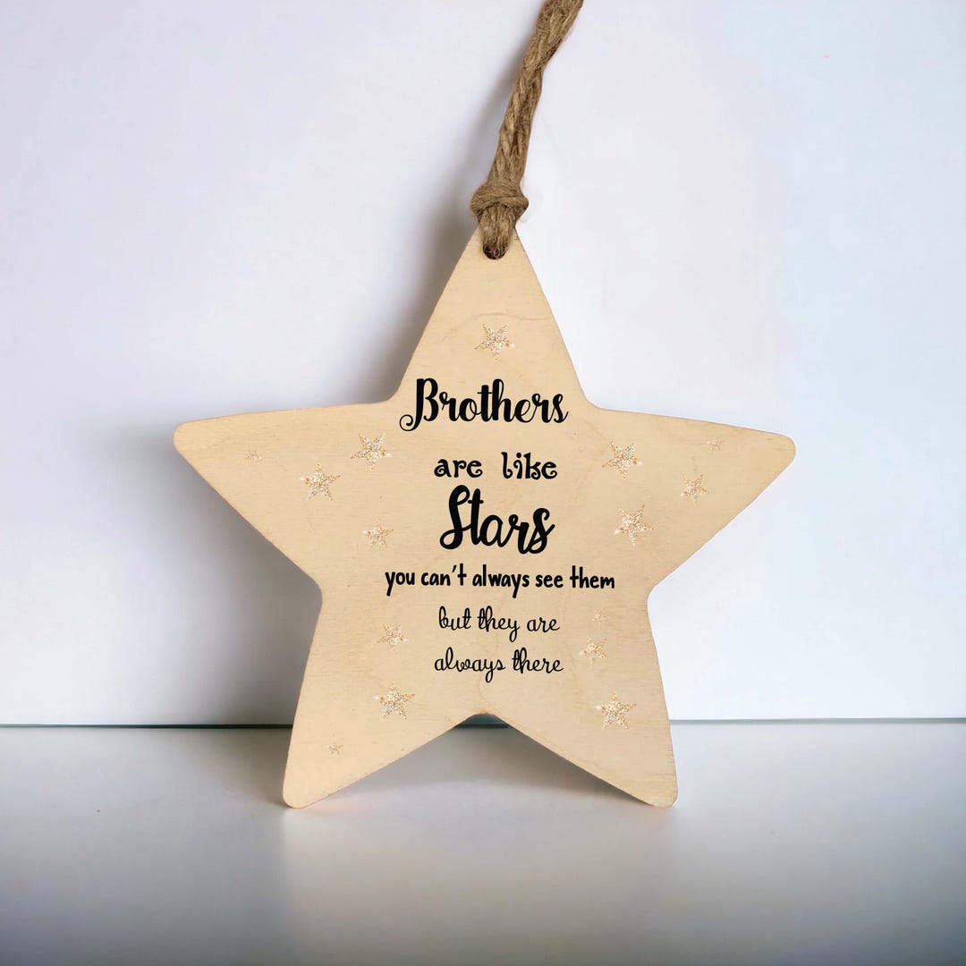 Brothers Like Stars Wooden Ornament, Brother Birthday Gift, Brother ...