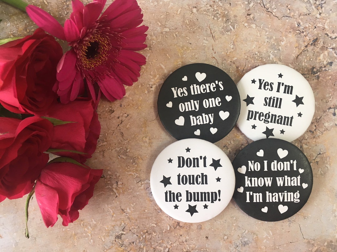 Funny Pregnancy Badges, Baby Shower Gift, Don't Touch the Bump Badge ...