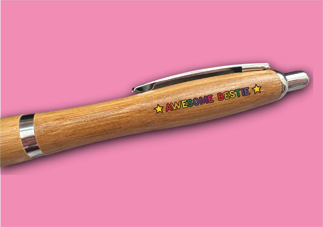 Awesome Bestie Pen, Bamboo Pen, Personalised Pen, Best Friend Gifts ...