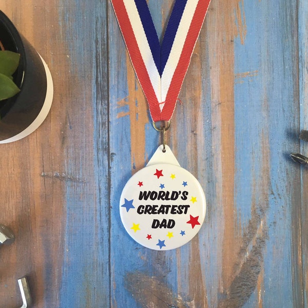 Worlds Greatest Dad Medal - Etsy